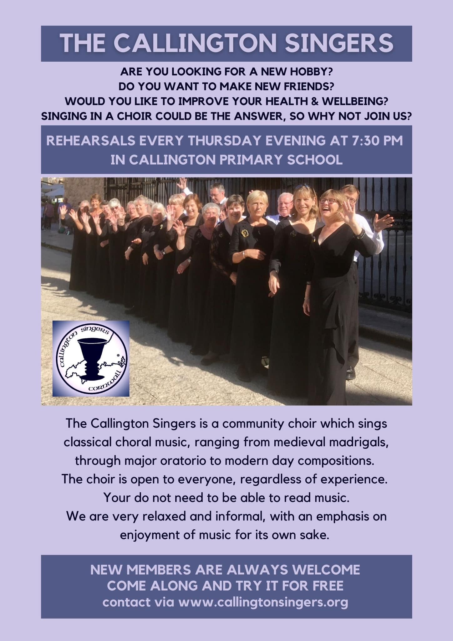 Singing in a choir is good for you! | The Callington Singers